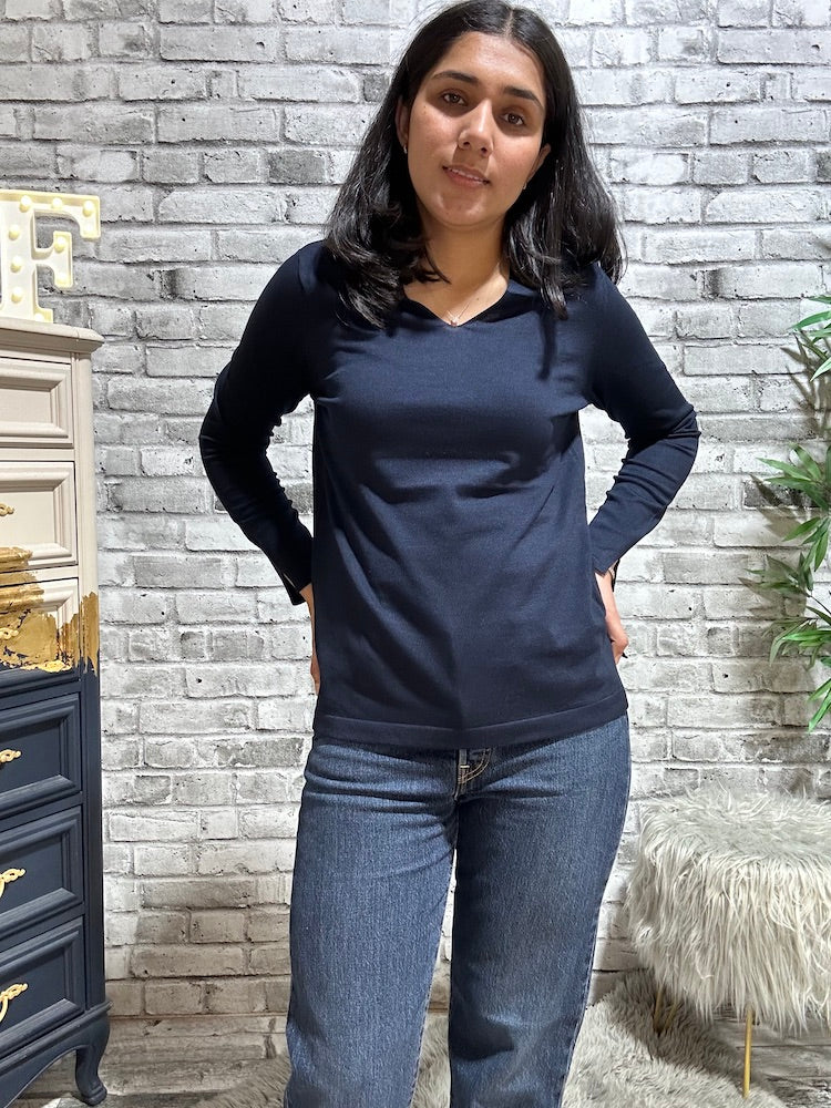 Long Sleeve V-Neck Sweater|Coco Y Club Style: 2523003| – Fashionista